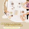 Etokfoks 27 Piece Wooden Play Dishware Set for Kids Kitchen Includes ...