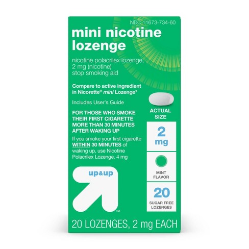 Nicotine 2mg Mini Lozenge Stop Smoking Aid - Mint - 20ct - Up & Up ...