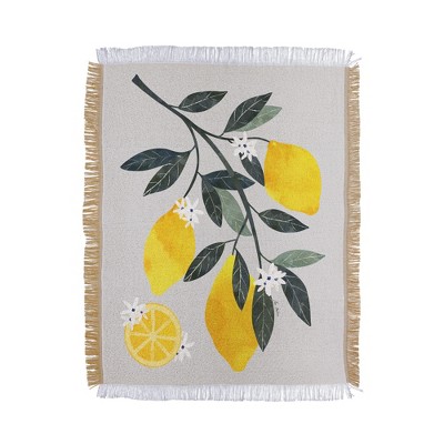 El Buen Limon Lemon Tree Branch 56"x46" Woven Throw Blanket - Deny ...