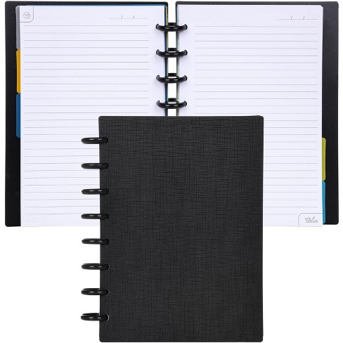 Talia Discbound Notebook Planner, Customizable (black W/black Discs ...