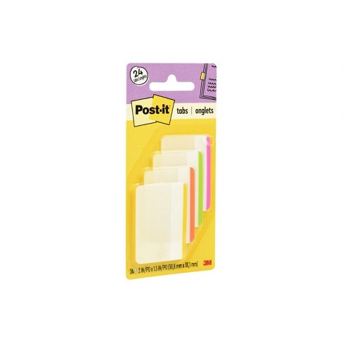 Post-it 24ct 2" Durable Lined Filing Tabs 4 Colors : Target