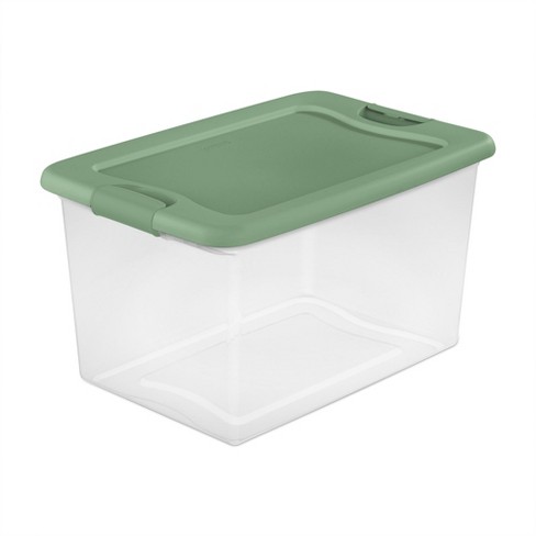 Sterilite 64 Quart Latching Hinged See-through Plastic Stacking Storage ...