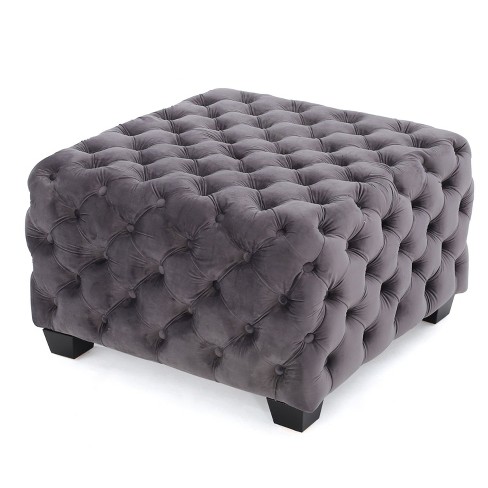 Nicbex Modern 29" Square Ottomans Velvet Footstools With Button Tufted ...