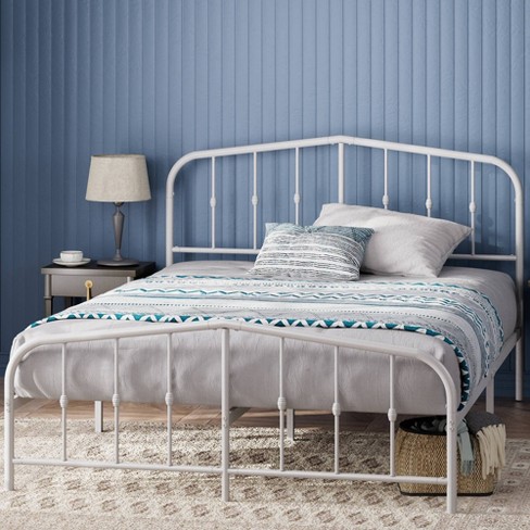 Twin Heidi Metal Platform Bed Frame White - Zinus: Elegant Steel ...