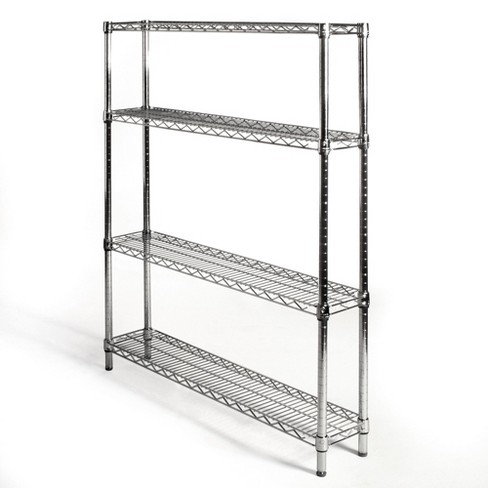Shelving.com Chrome Wire Shelving With 4 Tier Shelves - 10"d X 36"w X ...