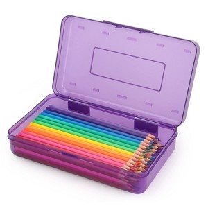 Narwey 1 Pack Plastic Pencil Box Large Capacity Pencil Boxes Clear ...