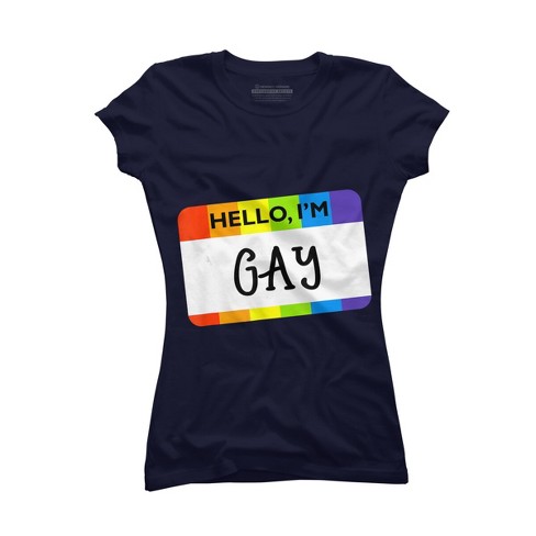 Design By Humans Hello I'm Name Tag Rainbow Pride By Minhminh T-shirt ...