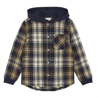 Boy's Plaid Shirt Hoodie - Minymo 5 : Target