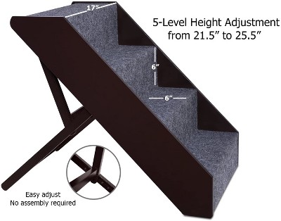 Precious Tails Herringbone High Density Foam 4-step Pet Stairs - Gray ...