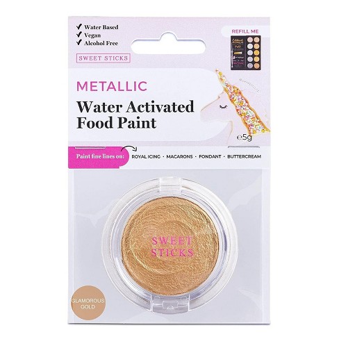 Sweet Sticks Water-activated Edible Food Paint, 5 Grams, Glamorous Gold ...