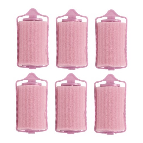 Unique Bargains Women's Sponge Foam Hair Roller 3.27"x1.73" Pink 6 Pcs ...