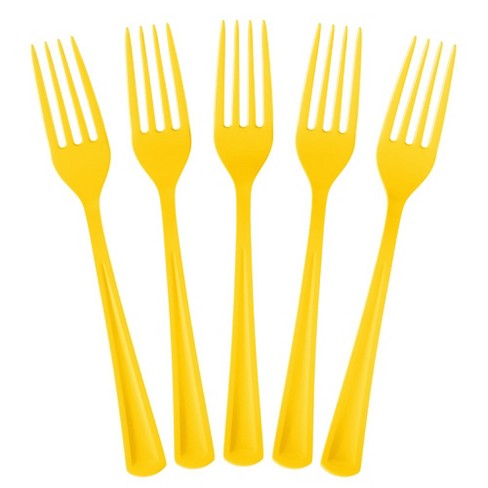 Heavy Duty Yellow Plastic Forks - 100 Ct. : Target
