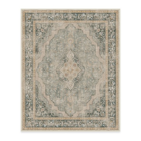 Ruggable Adeline Washable Vintage Persian Area Rug - Natural Sage 8'x10 ...