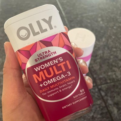 Olly Ultra Strength Women's Multi + Omega-3 Daily Vitamin Softgels ...