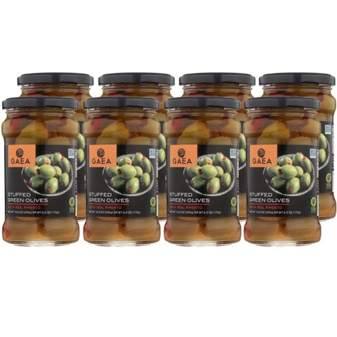 Gaea Stuffed Green Olives With Real Pimento - Case Of 8/6 Oz : Target