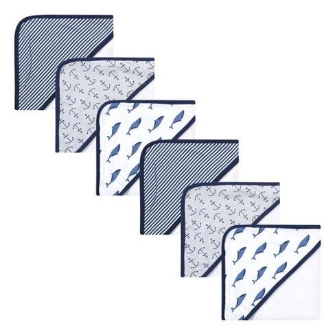 Touched By Nature Infant Boy 6pc Organic Cotton Hooded Towels Bundle ...