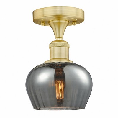 Innovations Lighting Fenton 1 - Light Semi-flush Mount In Satin Gold ...
