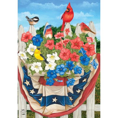 American Birds Spring Garden Flag Patriotic Floral 18" X 12.5 ...