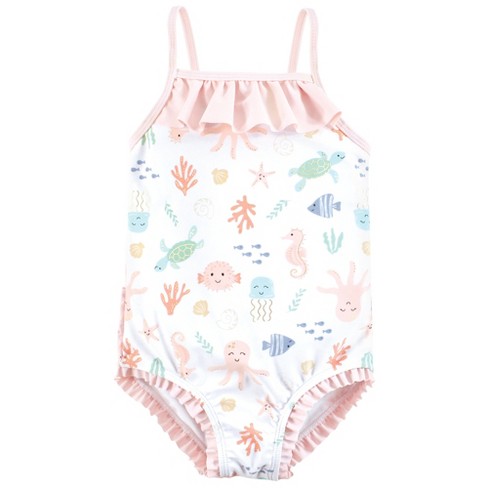 Hudson Baby Girls Toddler Swimsuit, Pastel Sea, 4t : Target