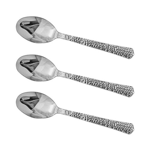 Smarty Had A Party Shiny Metallic Silver Hammered Plastic Spoons (1000 ...