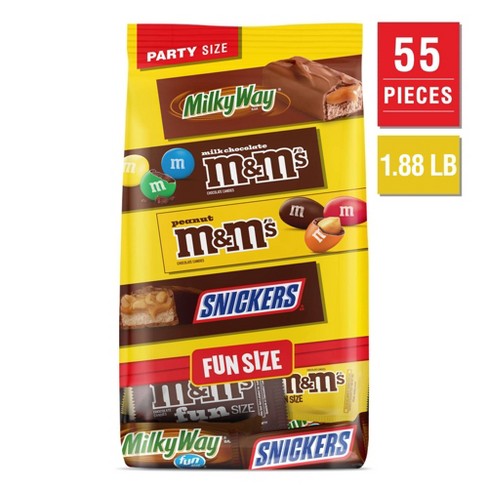 M&m's, Snickers & Milky Way Fun Size Chocolate Candy Variety Pack - 30 ...