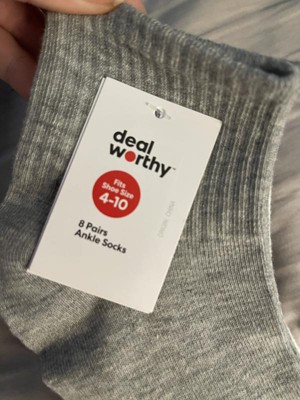 Women's Ribbed 8pk Ankle Socks - Dealworthy™ White/heather Gray/black 4 ...
