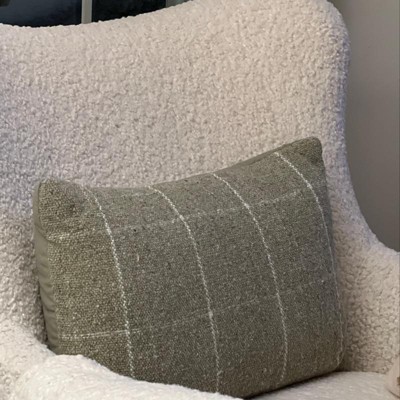 Oblong Windowpane Woven Decorative Throw Pillow Green - Threshold™ : Target