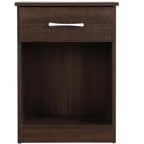 Passion Furniture Lindsey 1-Drawer Wenge Nightstand (24 in. H x 18 in ...