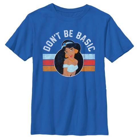 Boy's Aladdin Jasmine Don't Be Basic T-shirt - Royal Blue - X Large : Target