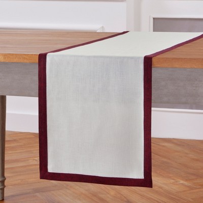 Solino Home Linen Table Runner Red Garnet And White 14 X 90 Inches | Classic : Target