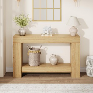 47" Farmhouse Console Table,2-Tier Entryway & Sofa Table with Open ...