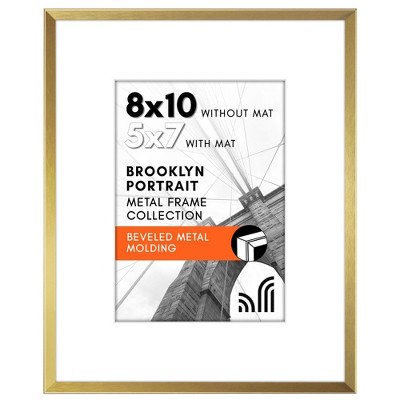 Americanflat 8x10 Metal Picture Frame with Tempered Glass - Use as 5x7 ...