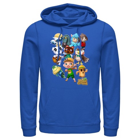 Men's Nintendo Animal Crossing New Leaf Gang Pull Over Hoodie - Royal ...