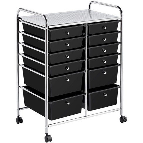 Yaheetech 12 Drawers Rolling Storage Cart Mobile Storage Bin Trolley ...