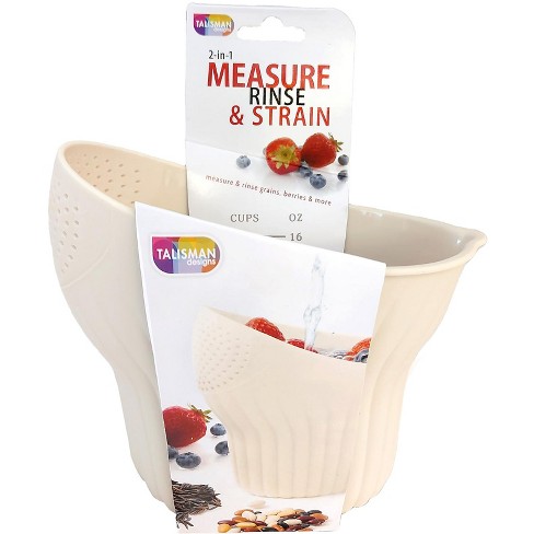 Talisman Designs 2-in-1 Measure Rinse & Strain For Grains, Fruit, And Beans, 2 Cups : Target