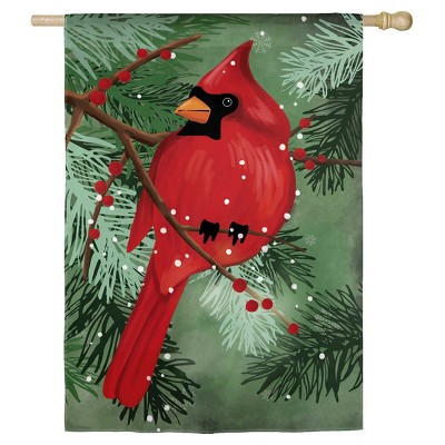 Evergreen Cardinal In Pines Applique House Flag 28 X 44 Inches Outdoor ...
