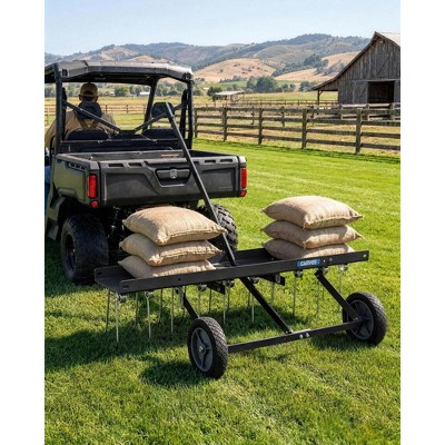 Garvee 40 Inch Pull Behind Lawn Dethatcher, Tow Behind Thatch Rake with ...