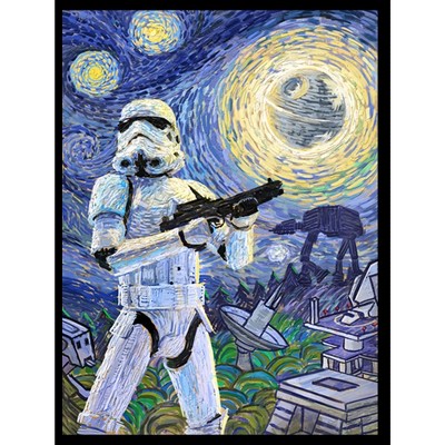 Men's Star Wars Stormtrooper Starry Night T-shirt - Black - Small : Target