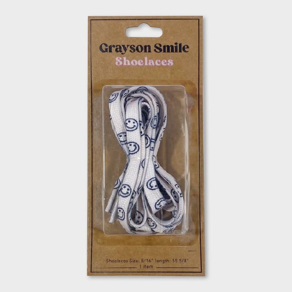 UPC 197543226100 - Smiley Face White Shoe Laces | upcitemdb.com