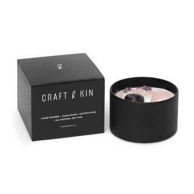 Craft & Kin Wood Wick, All-natural Soy Aromatherapy Candle In Black Jar ...