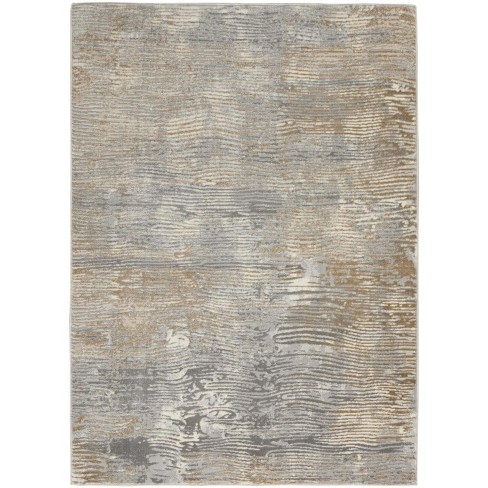 Nourison Solace Modern Abstract Indoor Area Rug Grey/beige 5'3" X 7'3 ...