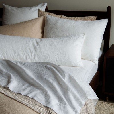 100% French Linen Sheet Set - Full - White | Bokser Home : Target
