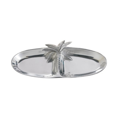 India Handicrafts 13394 Palm Tree Silver Tone 15 Inch Aluminum 2 ...