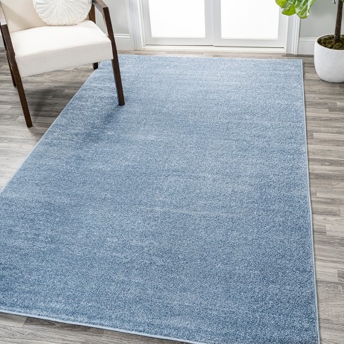 9' X 12' Haze Solid Low-pile Area Rug, Blue - Jonathan Y : Target