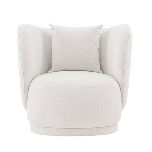 Siri Contemporary Linen Upholstered Accent Chair With Pillows ...