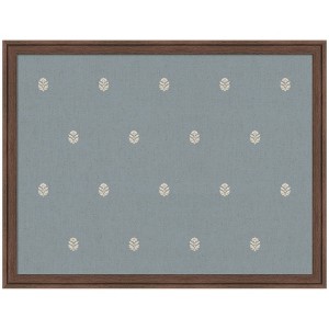Kate and Laurel Pinboard Blue Botanical Block Print, 26x20, Brown : Target