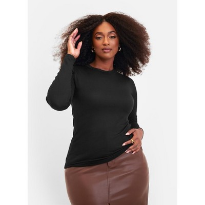 Rebdolls Women's Essential Crew Neck Top - Black - 5x : Target