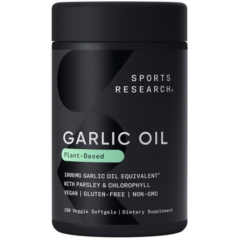 Sports Research Garlic Oil, Plant-based, 150 Veggie Softgels : Target