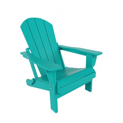 Westintrends Ashore Hdpe Folding Adirondack Chair (set Of 2), Turquoise ...