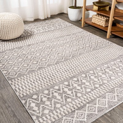 Jonathan Y Cristo Berber Geometric Shag Gray/ivory 8 Ft. X 10 Ft. Area ...